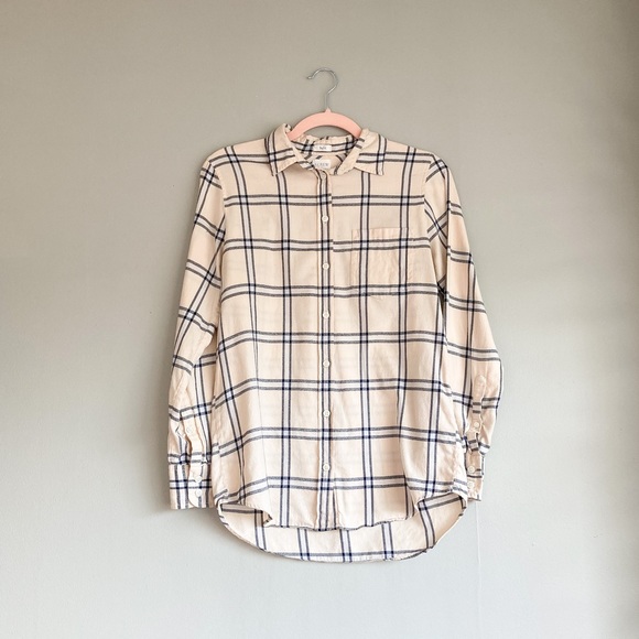 J. Crew | Tops | J Crew Boys Fit Cream Flannel | Poshmark